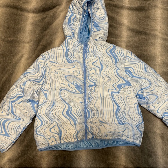 wild fable | Jackets & Coats | Blue Marble Puffer Coat | Poshmark